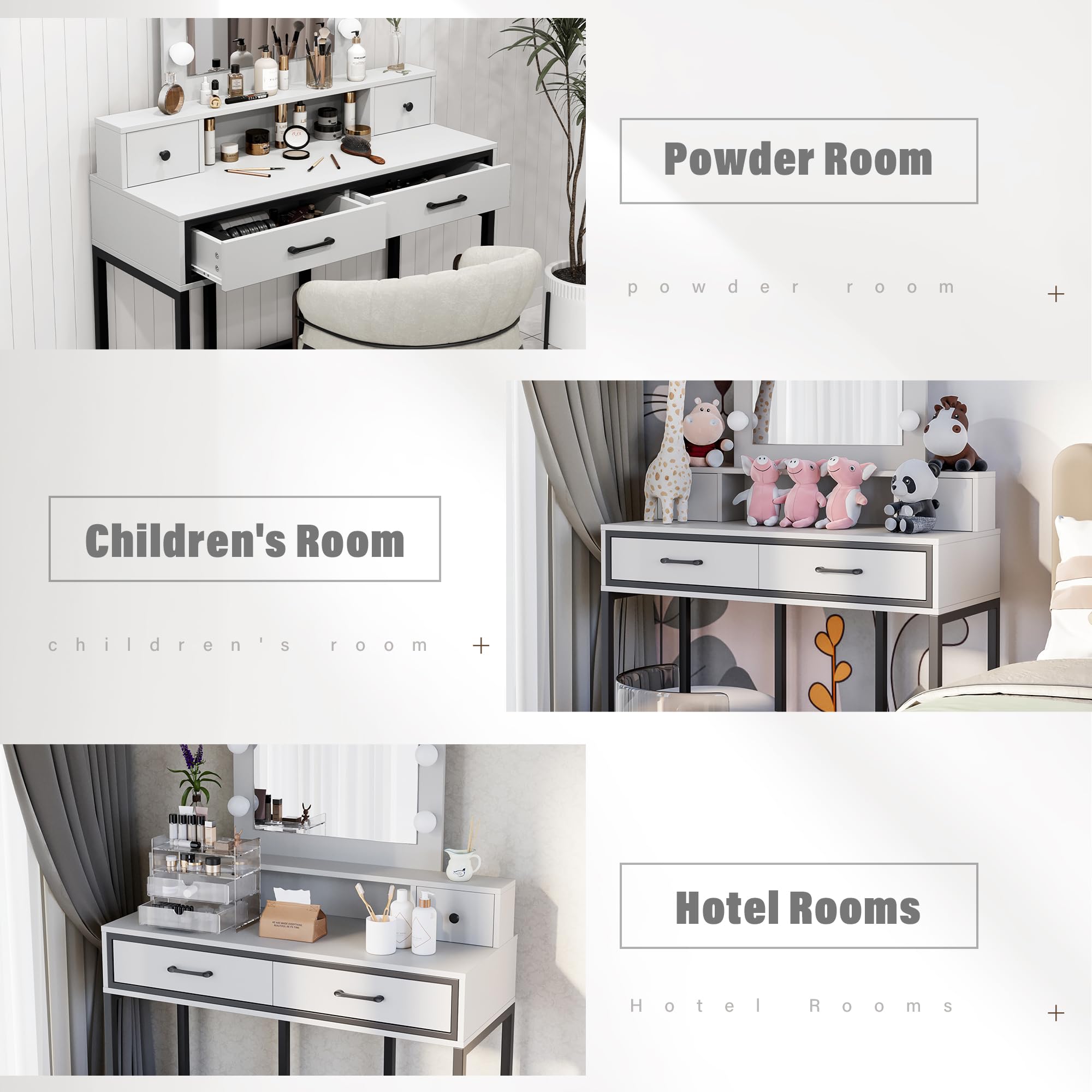 Mua RoyalCraft Vanity Desk with Lighted Mirror, Makeup Vanity Desk with ...