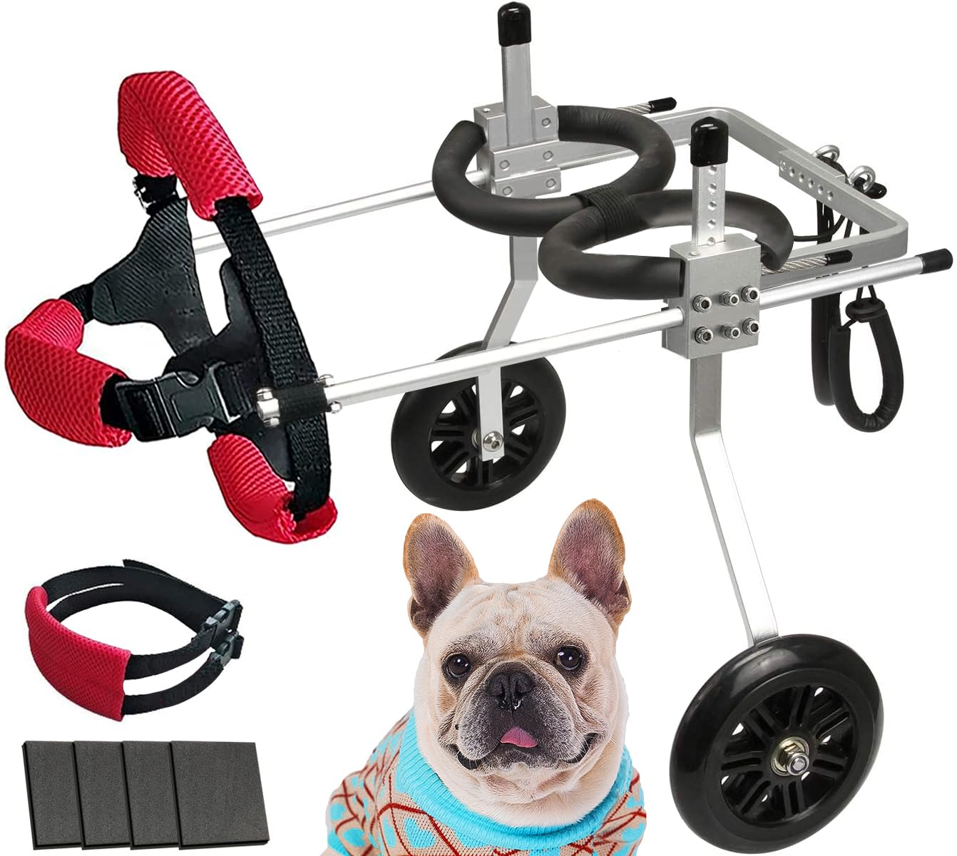 Lokshun Dog Wheelchair for Back Legs Adjustable Dog Carts with Wheels ...