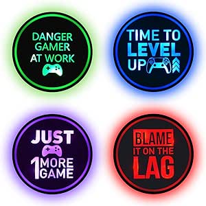 Amazon.com: Gaming Coasters by Dreamcontroller USB Rechargeable LED ...
