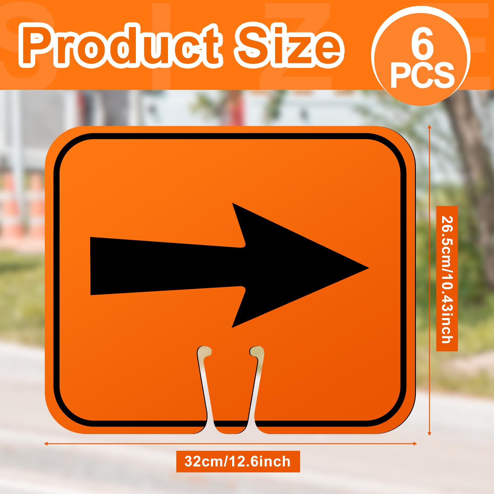 Mua Geetery 6 Pcs Traffic Arrow Signs Orange Detour Signs with Arrow ...