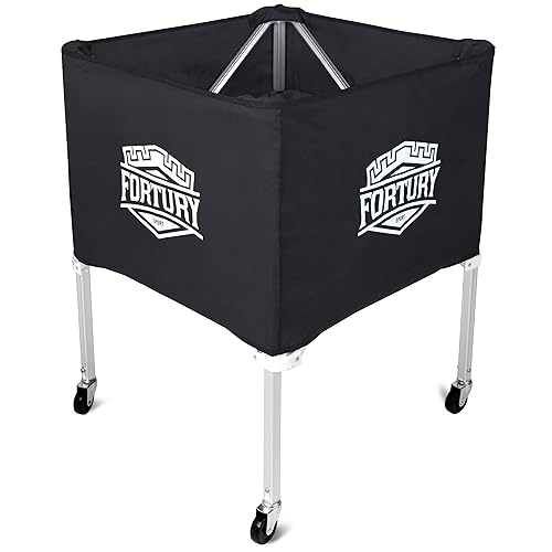Fortury Portable Volleyball Cart on Wheels Ball Cart Collapsible ...