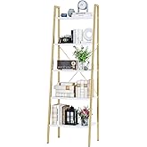 Amazon.com: finetones 5-Tier Ladder Shelf, Ladder Bookshelf Bookcase ...