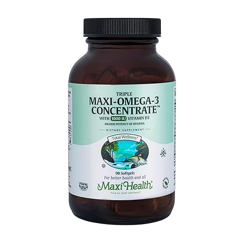 Maxi Health Triple Omega-3 Concentrate - Fish Oil -"1000 IU" Vitamin D3 ...