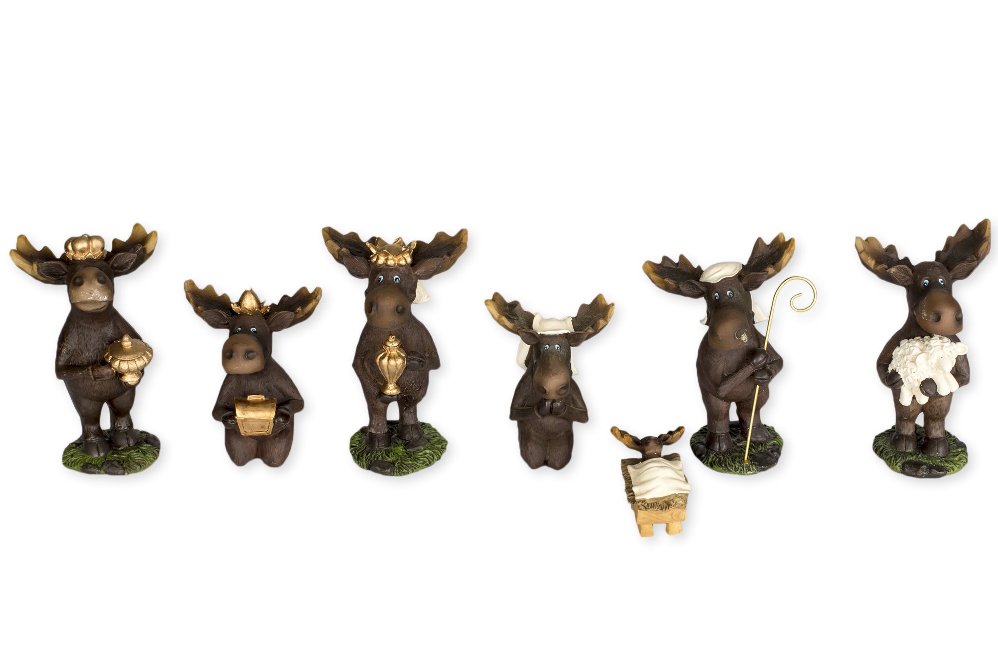 7 Piece Moose Figurines Christmas Nativity Set for sale | North Las ...
