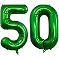 Amazon.com: Number 50 Dark Green Balloons 40 Inch Giant Green 50 Numer ...