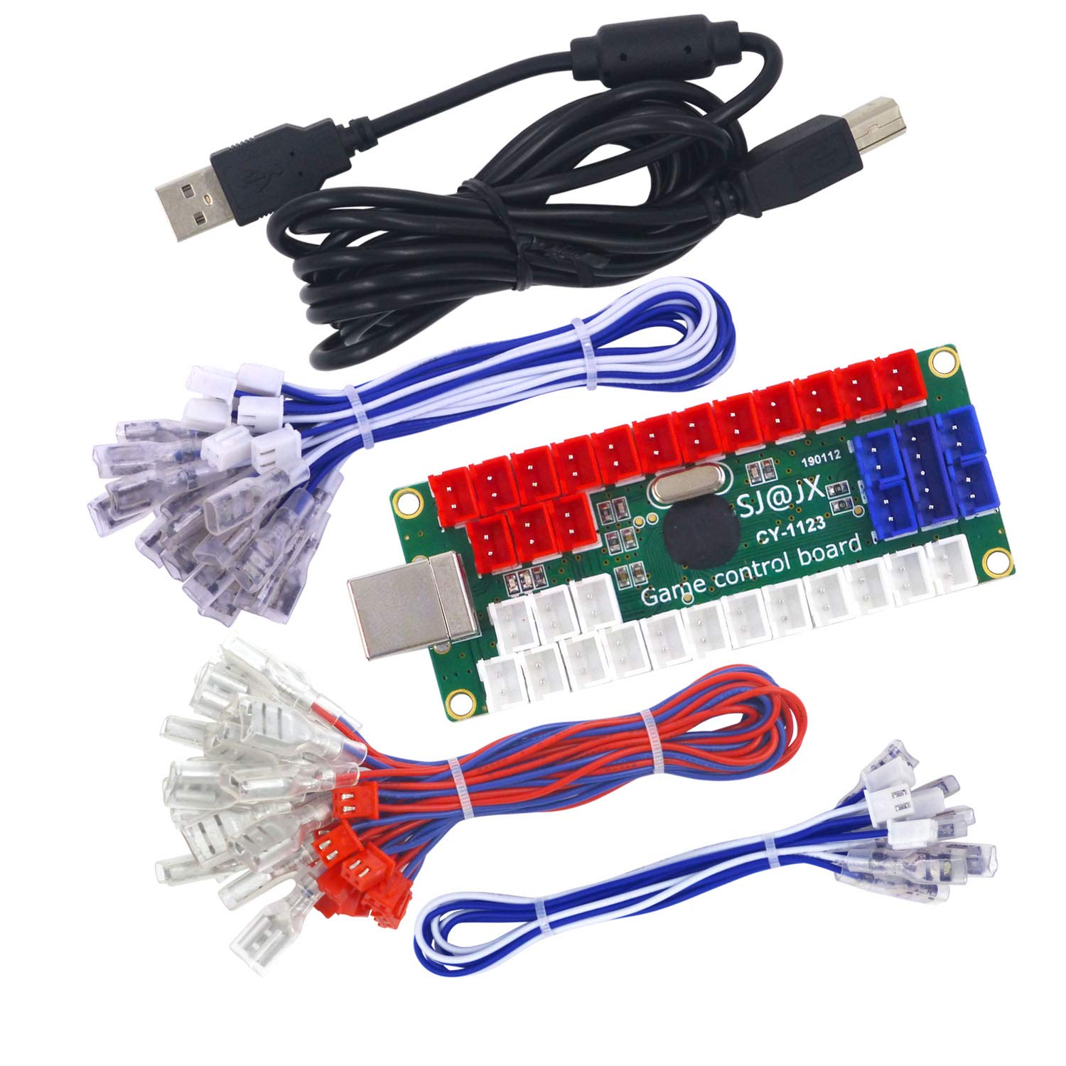 SJ@JX Arcade DIY Kit LED USB Encoder Board Zero Delay Arcade Controller Joystick Botón Fig