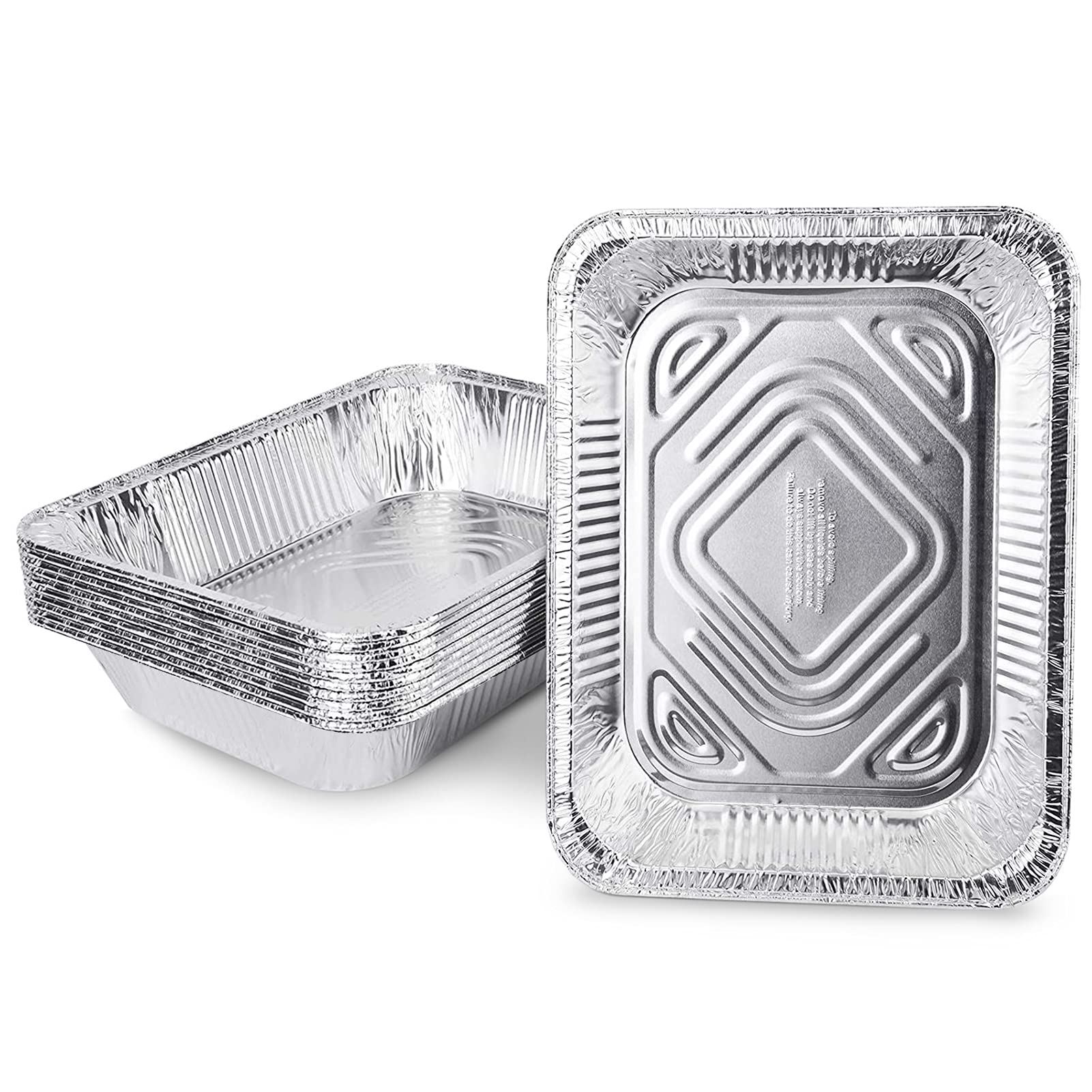 XIAFEI 9x13 Aluminum Foil Pans (10 Pack), Disposable Half Size Deep ...