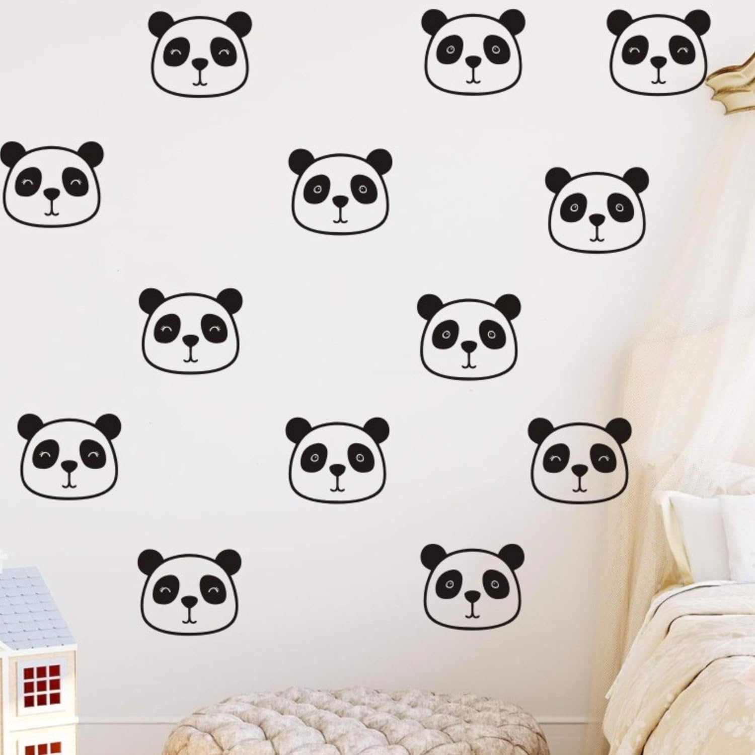 36 Pieces/Set Cute Panda Wall Decals Vinyl Sticker for Kids Boy Girl ...