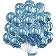 Amazon.com: PartyWoo Metallic Light Blue Balloons 101 pcs 12 Inch Pastel Baby Sky Blue Balloons ...