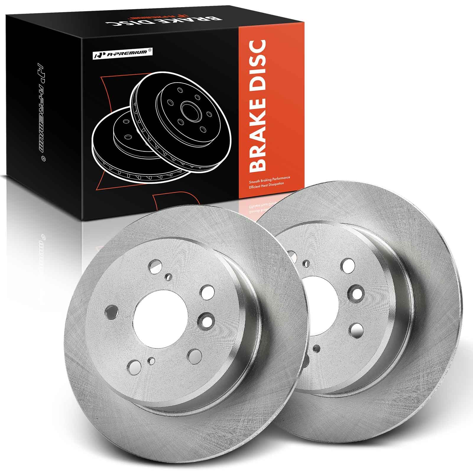 A-Premium 11.34 inch (288mm) Rear Solid Disc Brake Rotors Compatible ...
