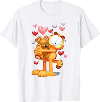 Amazon.com: Garfield Hugging Pooky with Hearts: Clothing