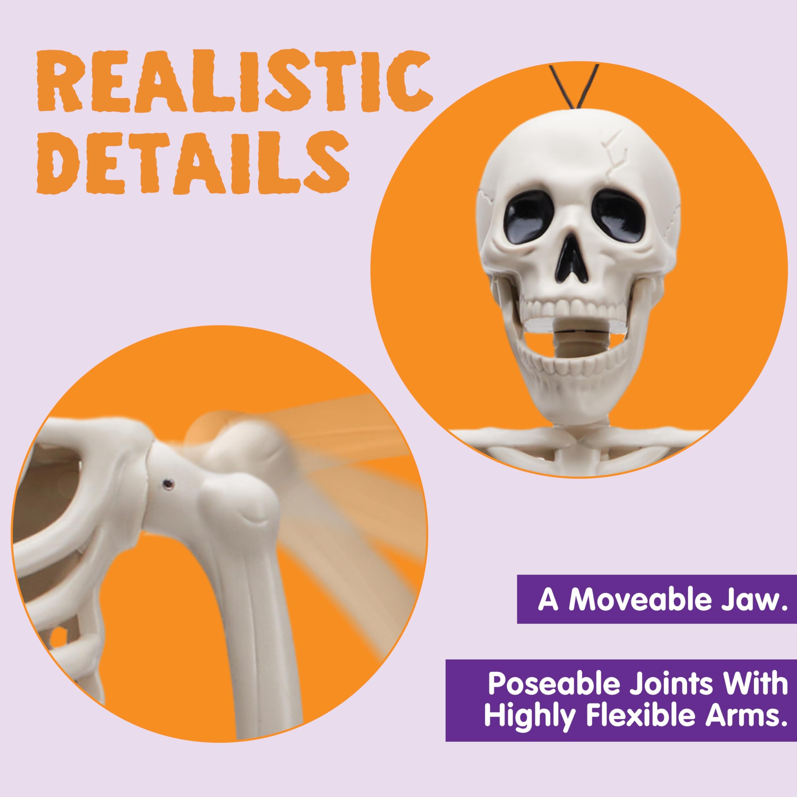Mua JOYIN 5 PCS Posable Halloween Skeleton Decor 16 Inches, Full Body ...