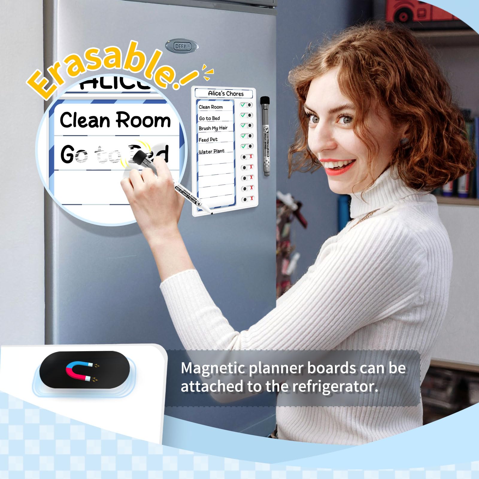 Mua 2 Pcs Dry Erase Chore Chart for Kids - Magnetic Checklist and to Do ...