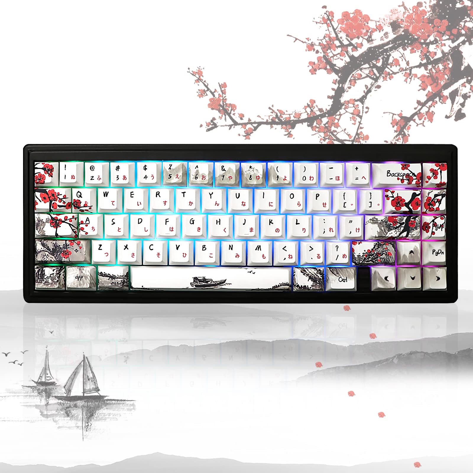 Mua JSJT Plum Blosoom Keycaps Japanese Keycaps 80 Keys Custom Keycaps ...