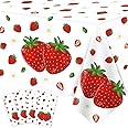 Amazon.com: FVEOCR 4 Pack Strawberry Table Cloth Strawberry Birthday ...