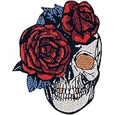 Amazon.com: Bull Skull with Rose Patch Embroidered Applique Badge Iron On Sew On Emblem : Arts ...