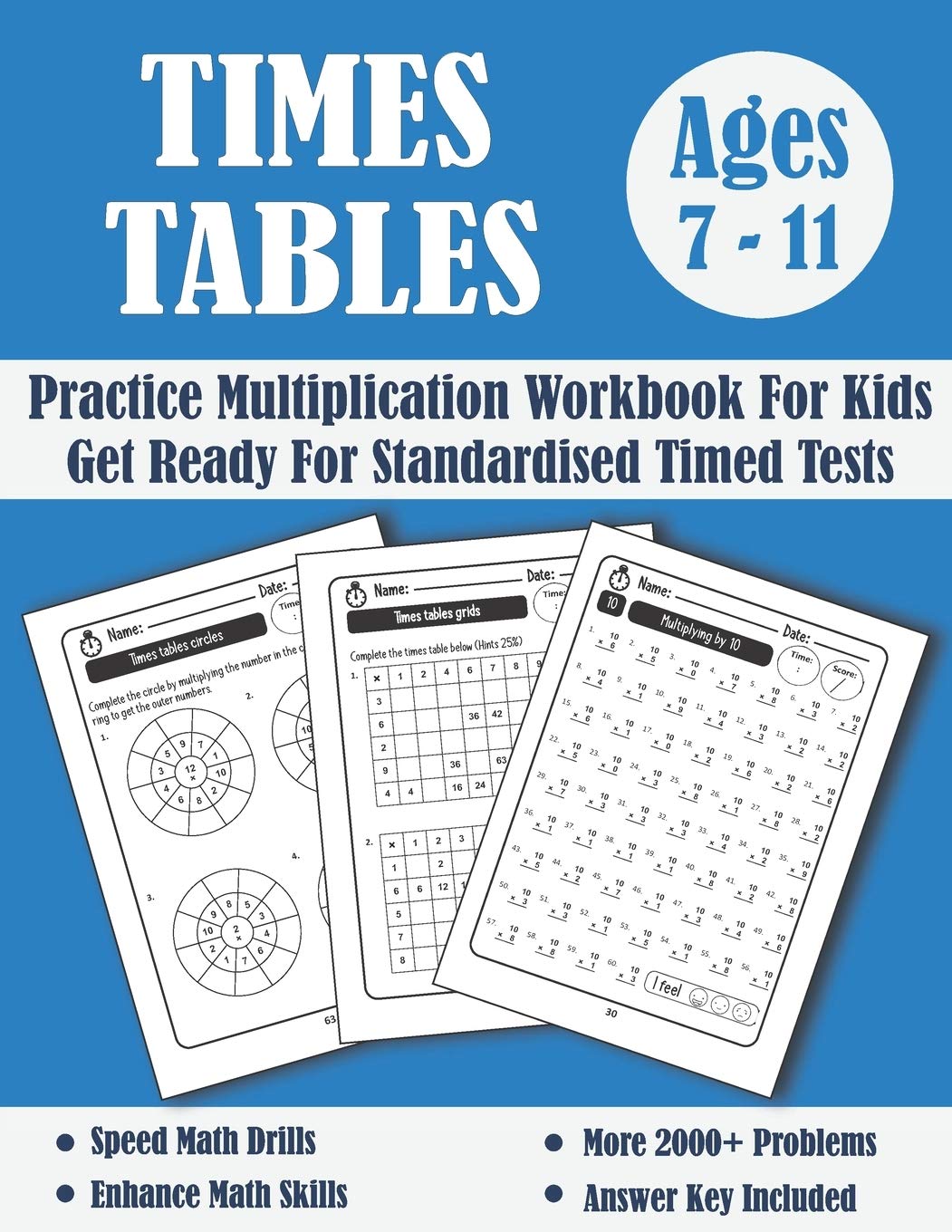 Mua Times Tables Tests Workbook For Kids Ages 7-11: Timed Tests ...