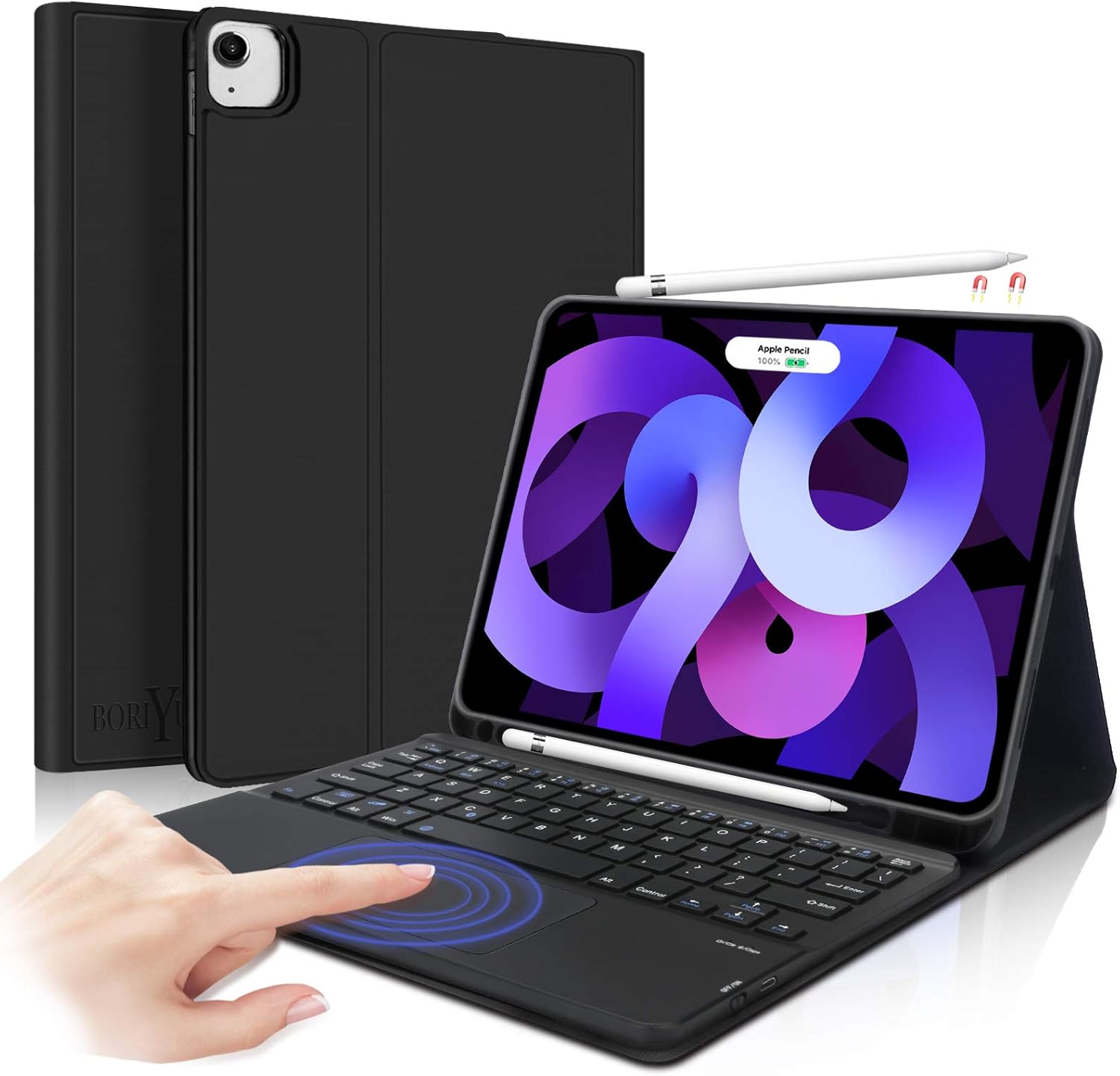 iPad Air 4th Generation Keyboard Case with Pencil Holder, Support Apple ...