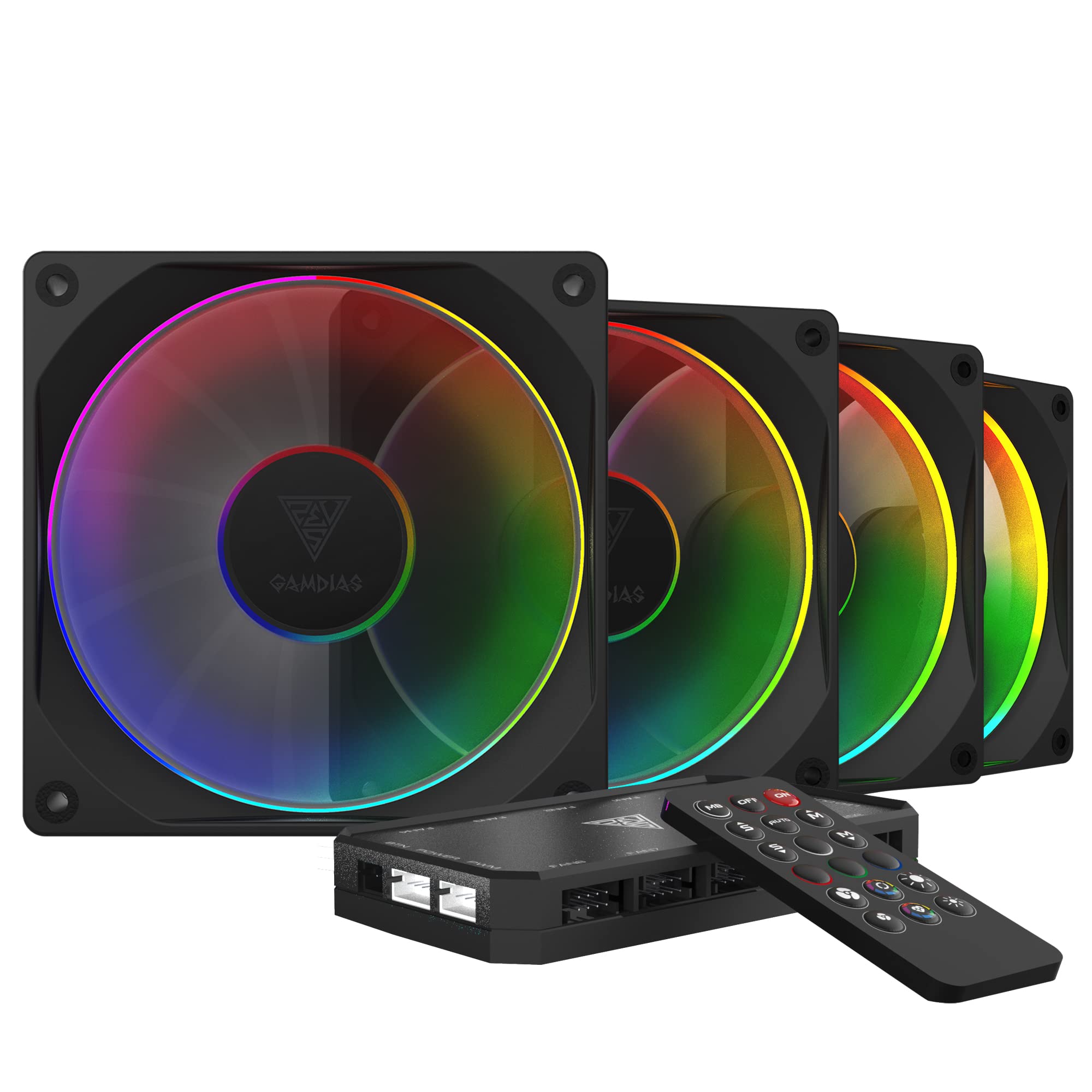 Mua GAMDIAS 120mm ARGB PWM Computer Case Cooler Fan 4 Pack, 2000RPM ...
