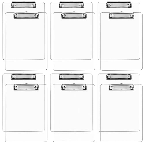 Plastic Clipboards (Set of 12) Transparent Clipboard (Clear) Strong 12. ...