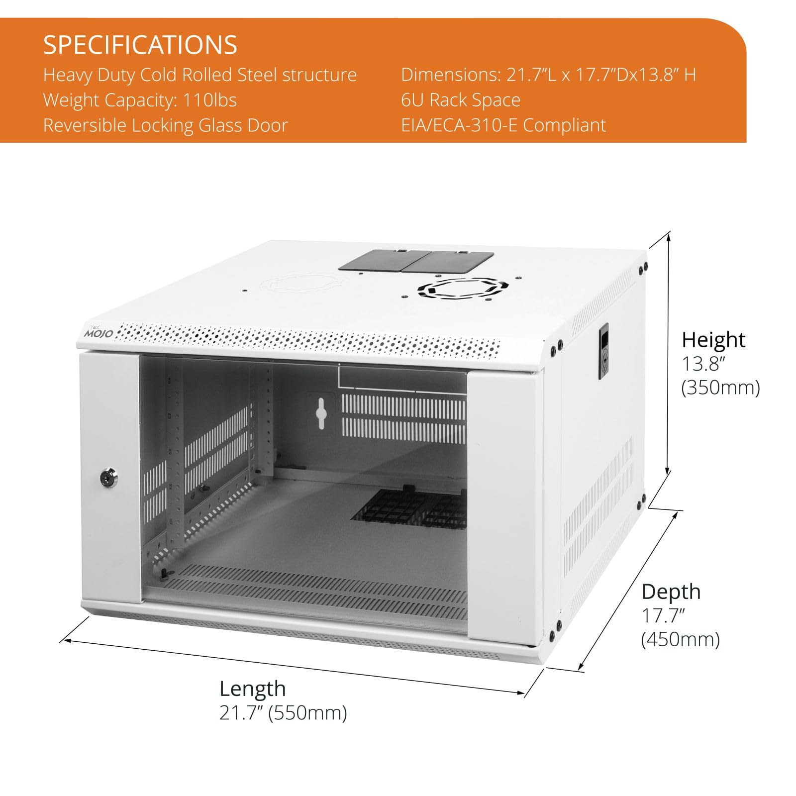 Mua Tecmojo 6U Wall Mount Rack Network Cabinet for 19" IT Equipment ...