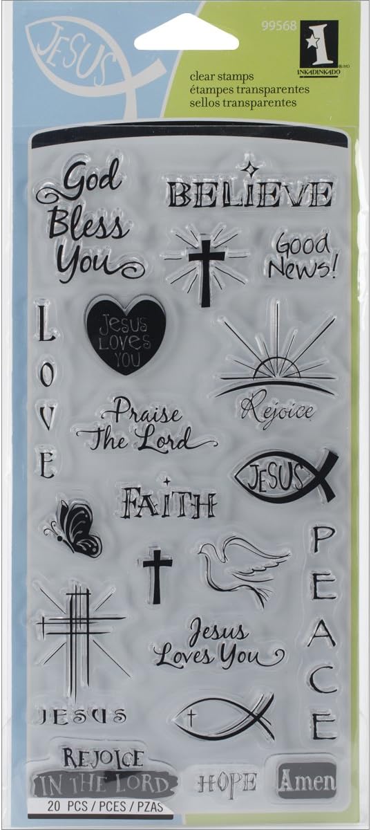Amazon.com: Inkadinkado Spiritual and Religious Clear Stamp Set, 20pc