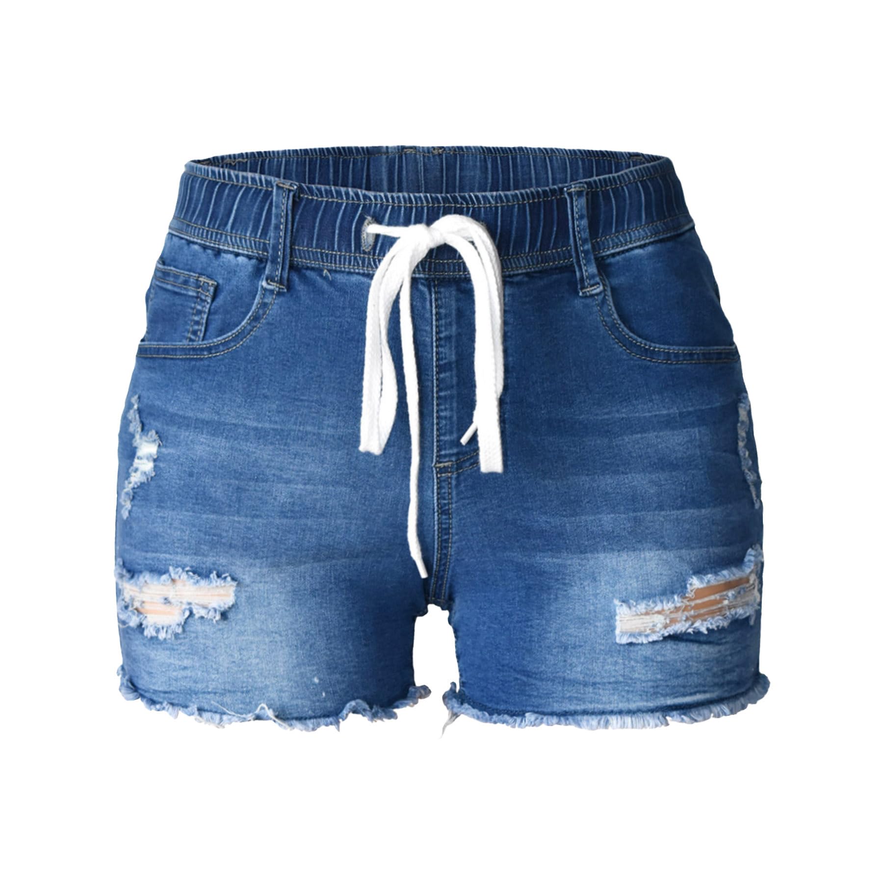 Atditama Women's Elastic Drawstring Waist Skinny Stretch Slim Mid-Waist ...