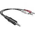 Amazon.com: 3.5mm Stereo Male to Dual 3.5mm Mono Male Audio Cable, 1ft 3.5mm 18 TRS Male to 2 x ...