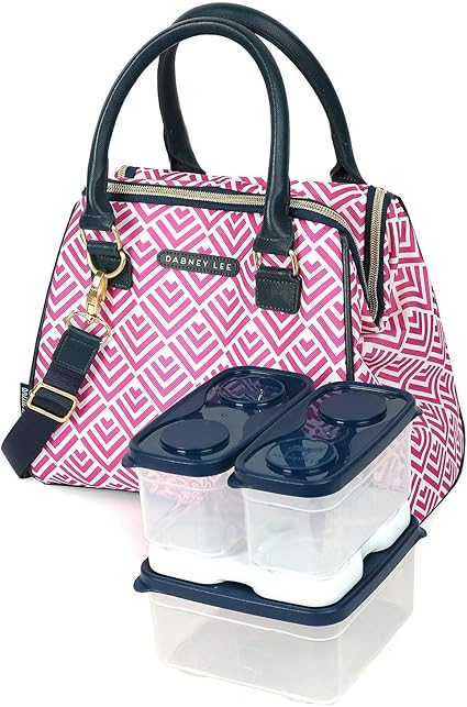 Amazon.com: Dabney Lee Insulated Lunch Tote in Pink and White: Kitchen ...