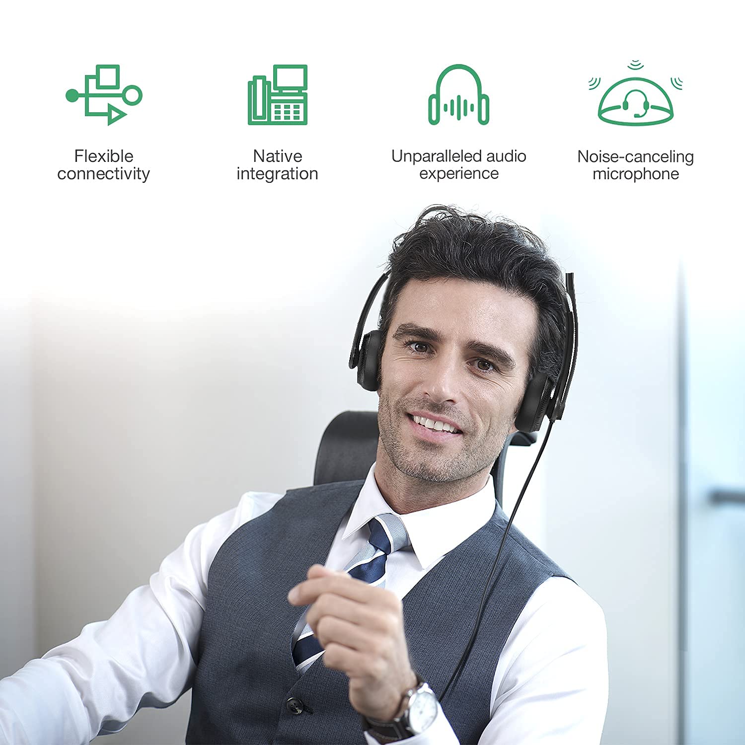 Mua UH34 Headset Certified for Microsoft Teams USB-A Stereo Headsets ...