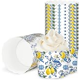 Amazon.com: JarThenaAMCS 100Pcs Blue Tile Lemon Paper Baking Cups ...