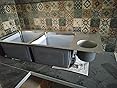 CROCODILE 304 GRADE DOUBLE BOWL HANDMADE KITCHEN SINK (32" x 18" TAP HOLE) : Amazon.in: Home ...