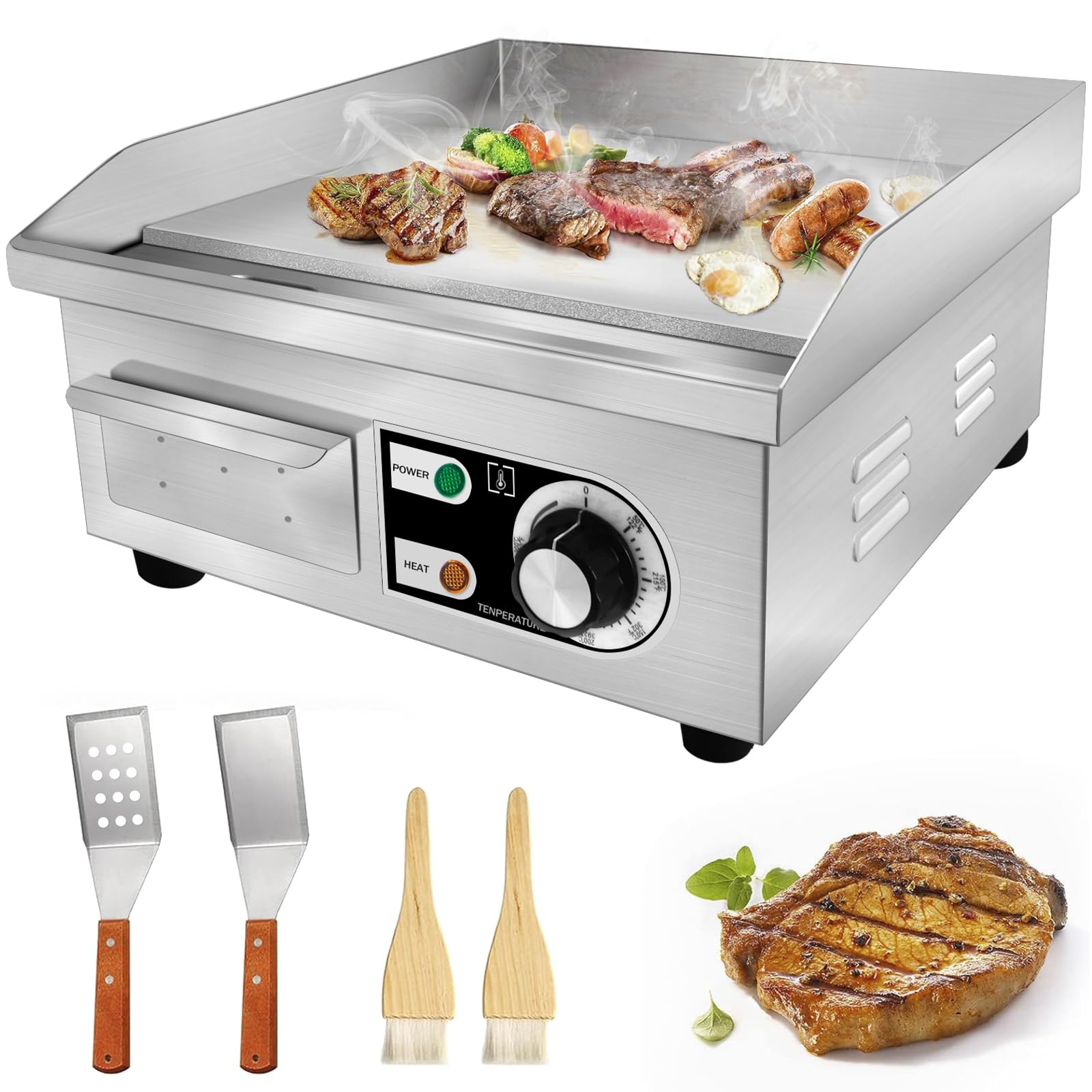 ExGizmo 22" Commercial Electric Griddle,Electric Countertop Flat Top ...