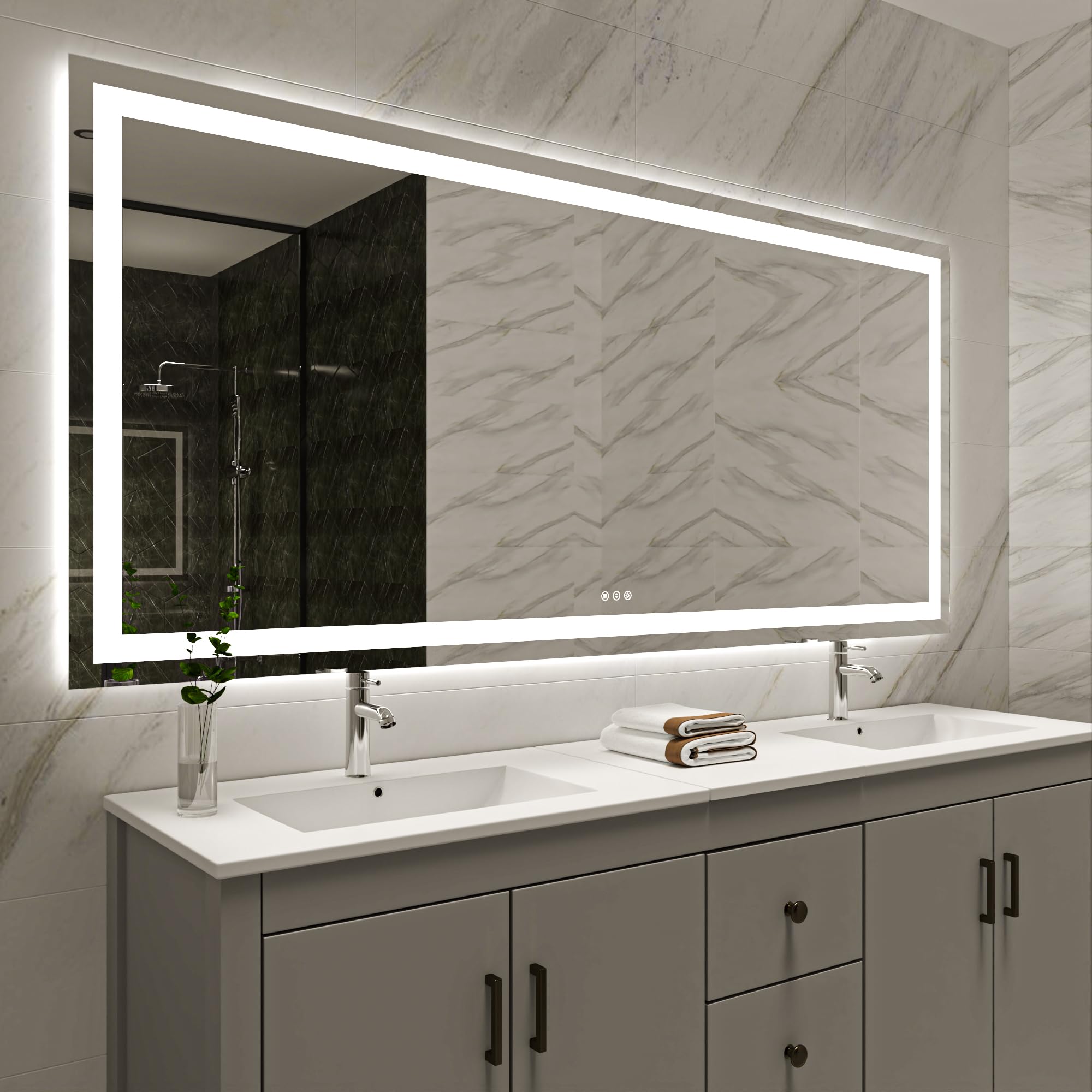 Hasipu Led Bathroom Mirror 77 X 36 Inch, Bathroom Mirror with Lights ...