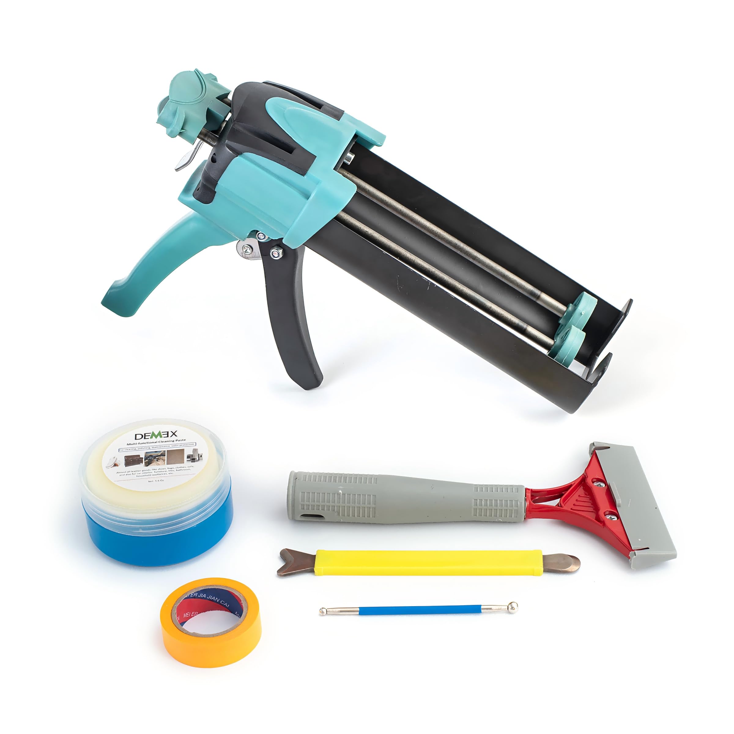 Dual Cartridge Caulking Gun, No Dripping, Heavy Duty & Durable Epoxy ...