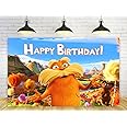 Amazon.com : The Lorax Backdrop Party Supplies Dr Seuss Birthday Theme ...
