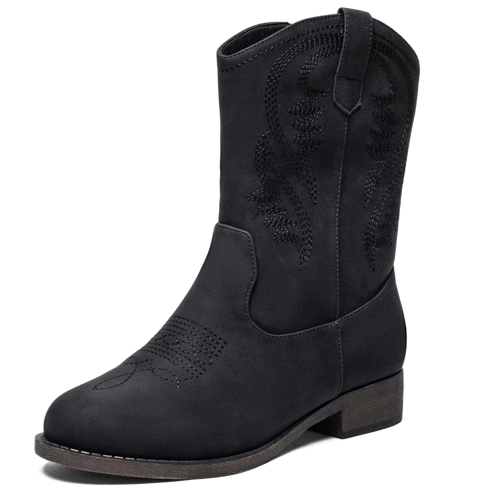 Ataiwee Women's Cowboy Cowgirl Boots?Mid Calf boots with Side zip and ...