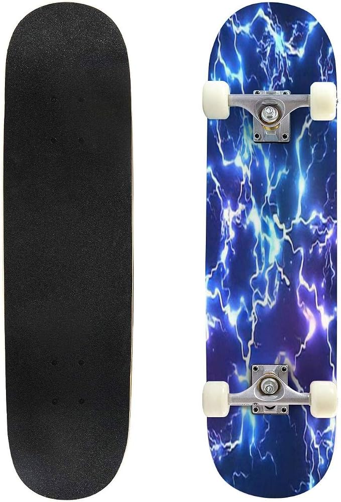 Amazon.com : Classic Concave Skateboard Abstract Blue Electric ...