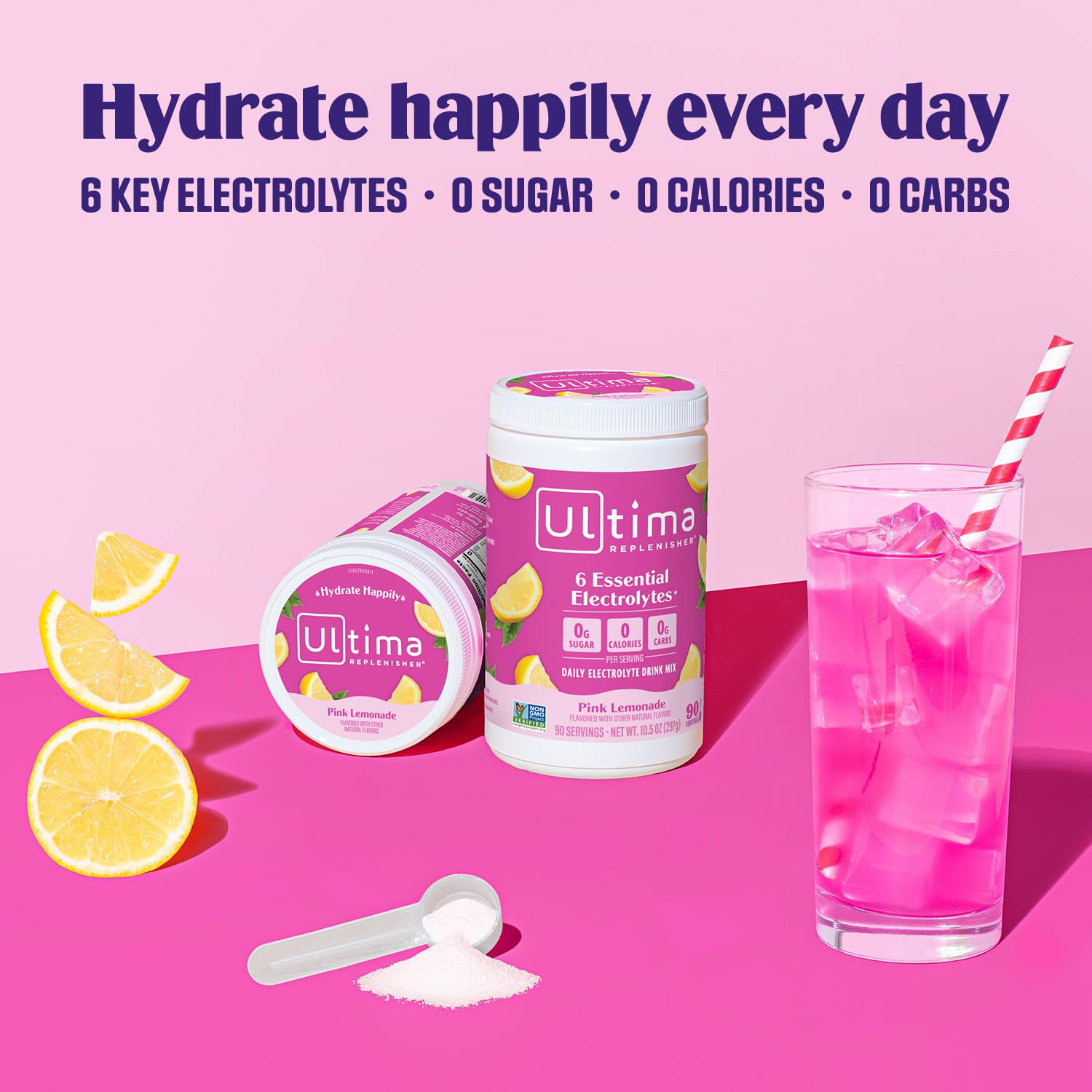 Ultima Replenisher Daily Electrolyte Powder Drink Mix – Pink Lemonade ...