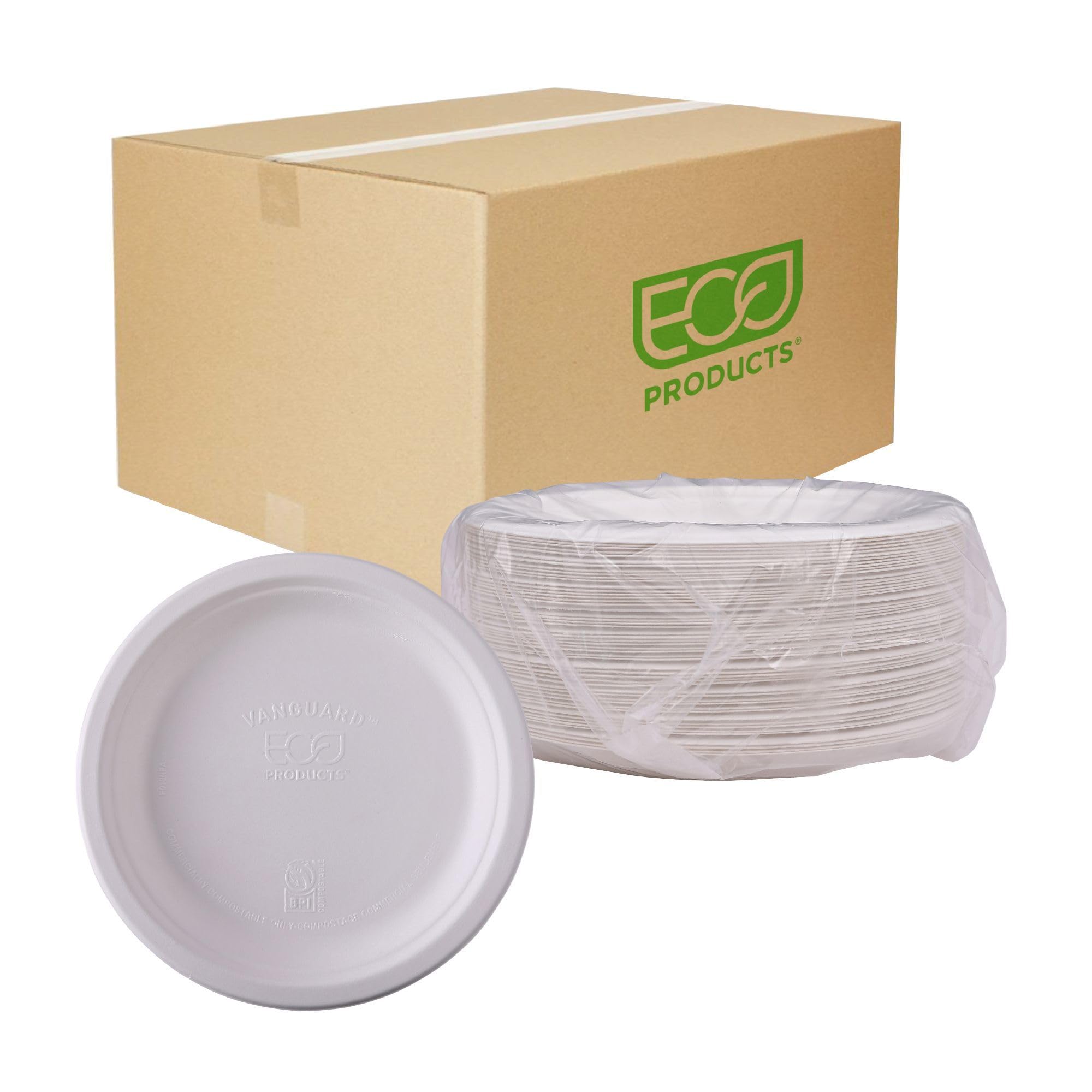ECO PRODUCTS Compostable Vanguard 6" Paper Plates, Case of 1000 ...