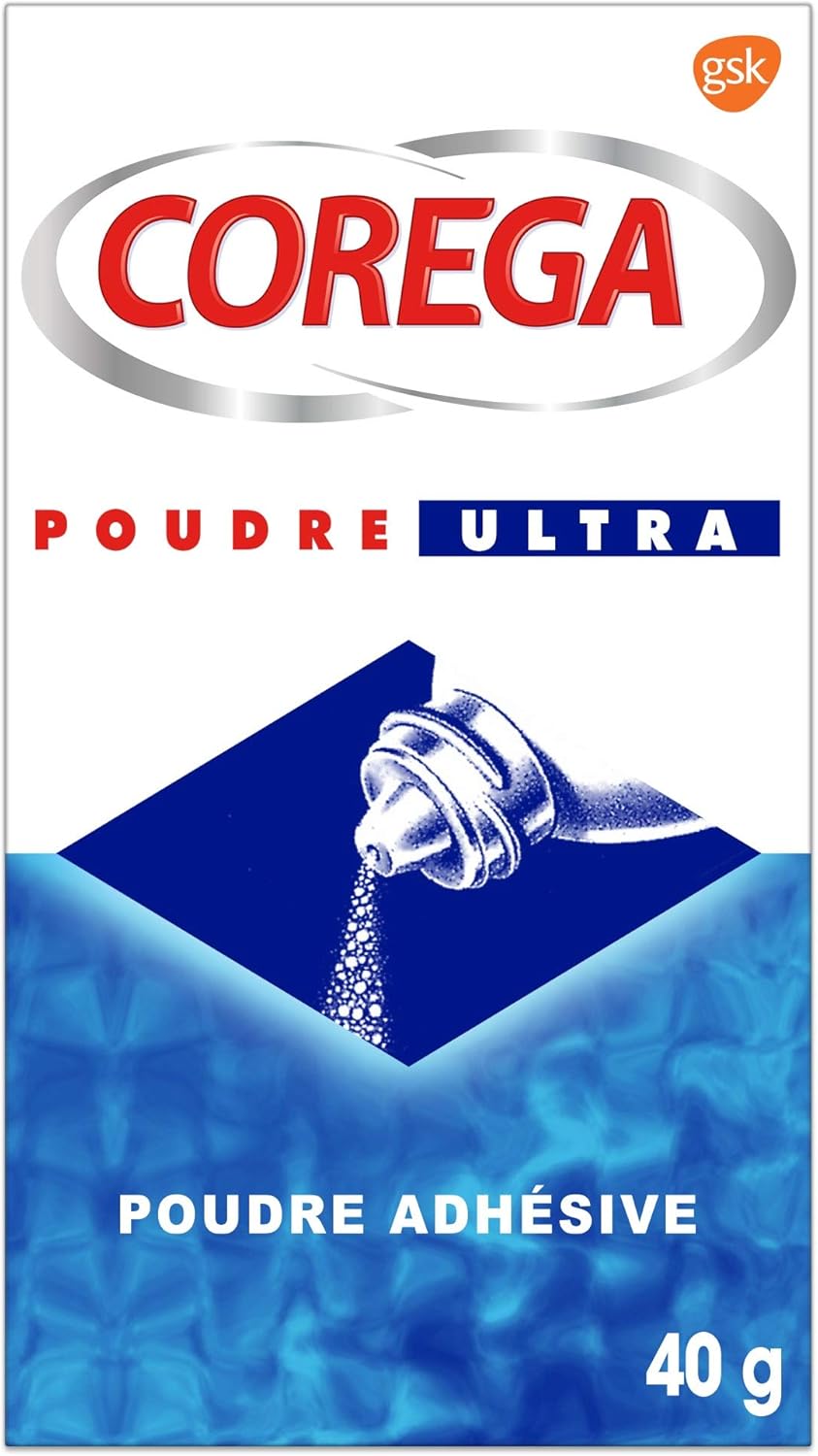Corega Ultra Adhesive Powder for Partial or Complete Dentures 1 x 40 g ...