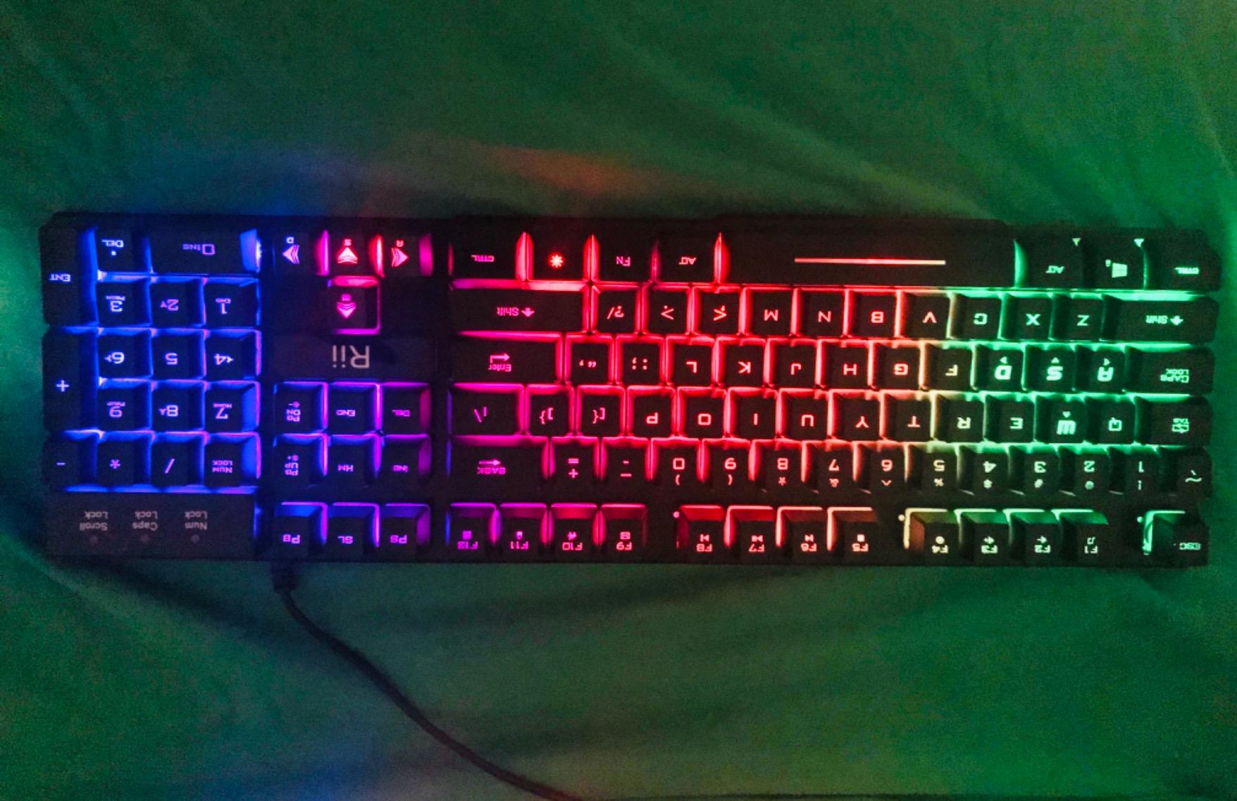 $3/mo - Finance Rii RK100+ Multiple Color Rainbow LED Backlit Large ...