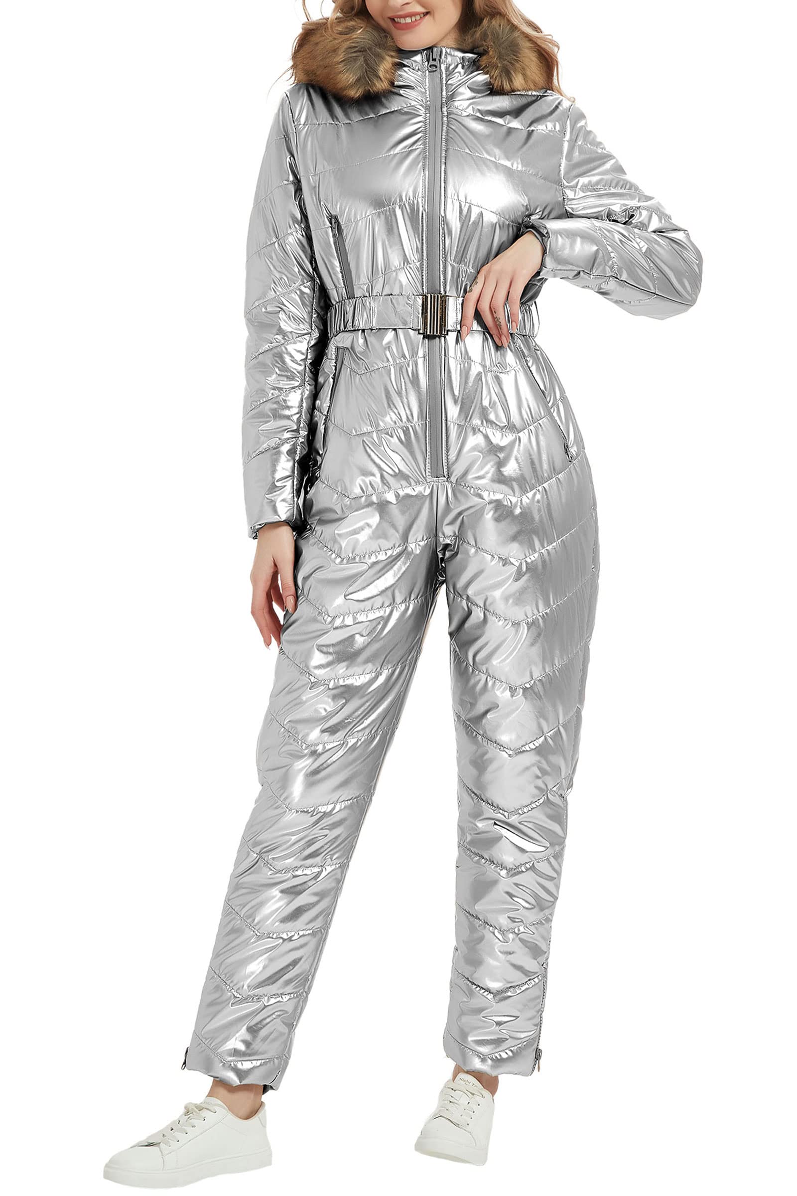 RISISSIDA Ski Suit Women One Piece Snow Suits Winter Waterproof ...