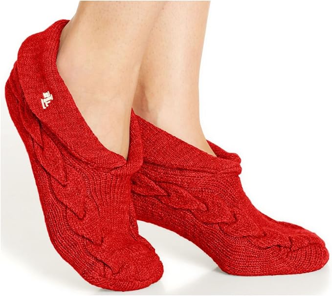 Amazon.com: Lauren Ralph Lauren Women's Cable Knit Bootie Socks Red 9 ...