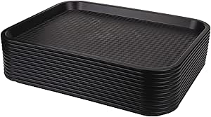 Yarlung 12 Pack Fast Food Tray, 13.8 x 10.5 Inch Plastic Restaurant ...