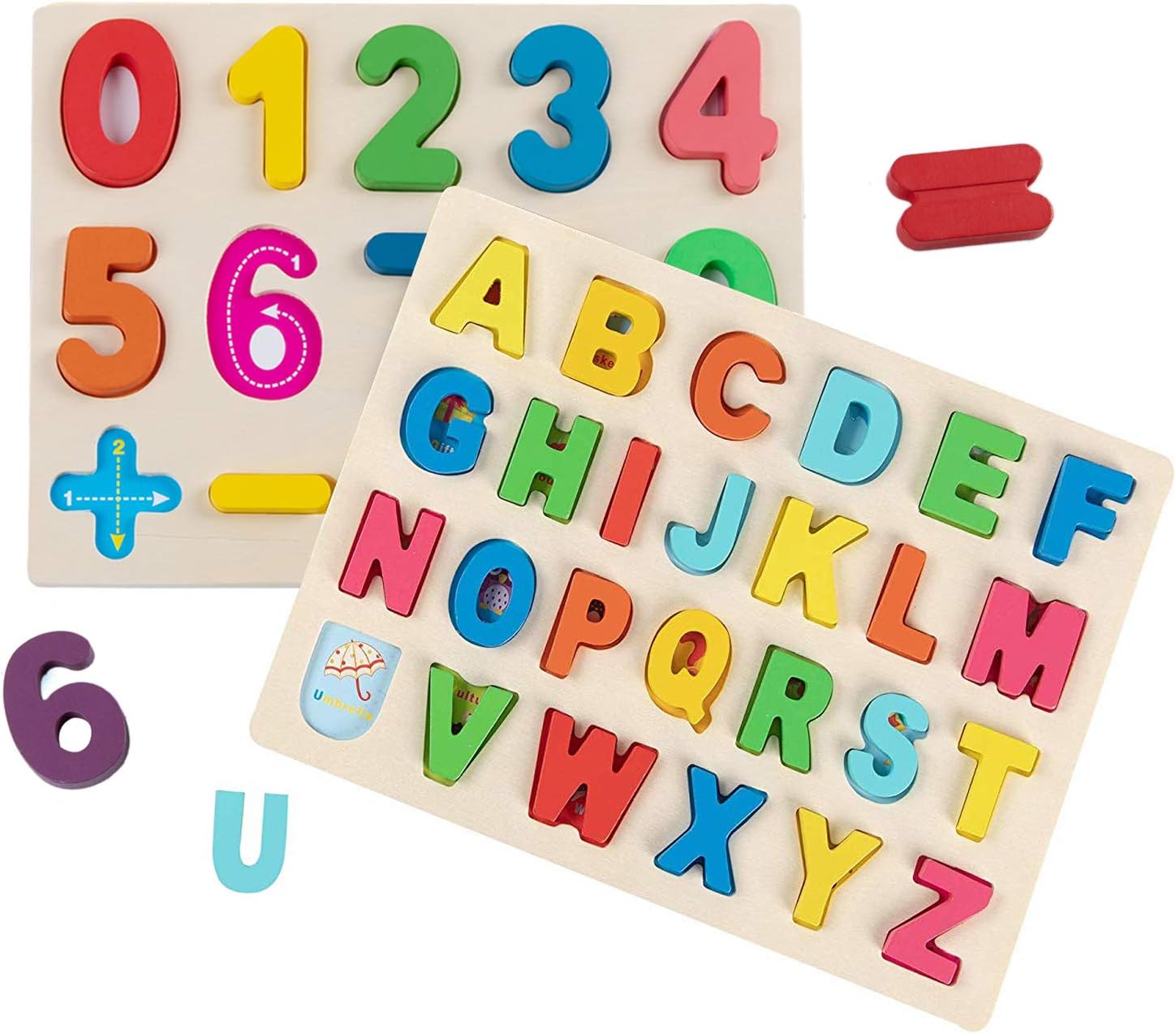 Jacootoys Puzzle de Madera Alfabeto y números Rompecabezas Juego de ...