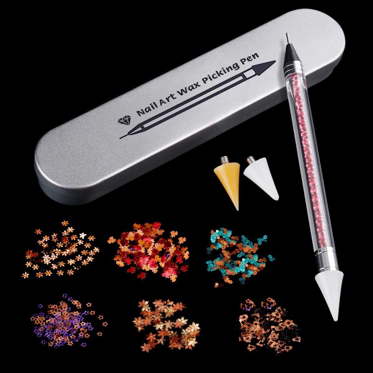 Nail Rhinestone Picker, Dual-ended Nail Art Dotting Wax Pencil Pen ...