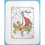 Amazon.com: Tobin Balloon Ride Stamped for Cross Stitch Baby Quilt Kit ...