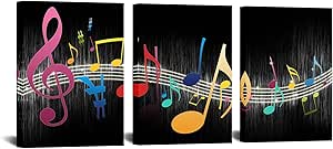 Amazon.com: Biuteawal - Music Wall Art Modern Musical Note Canvas ...
