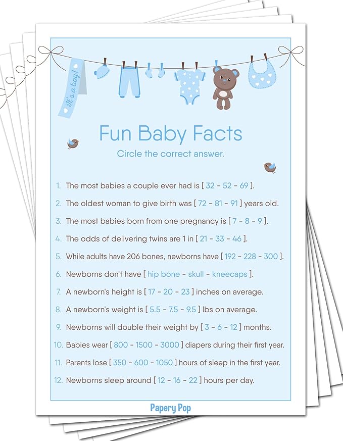 Buy Fun Baby Facts Game Cards Pack Of 50 Baby Shower Games Idea For buy-fun-baby-facts-game-cards-pack-of-50-baby-shower-games-idea-for